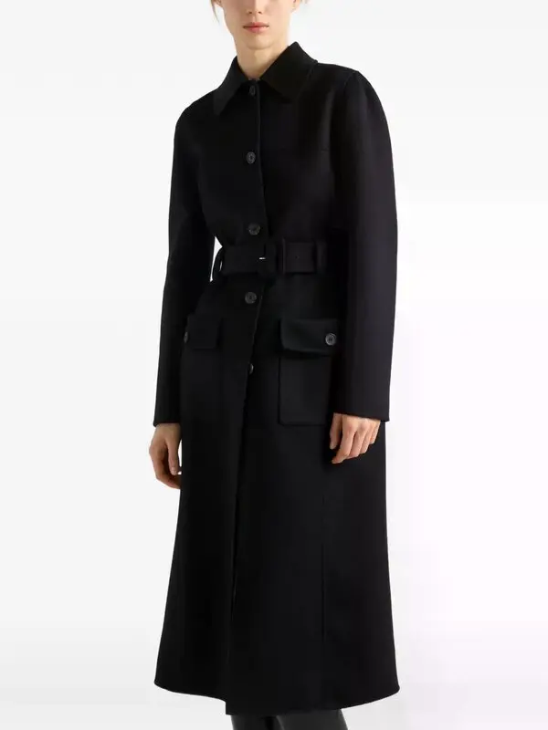 Prada Single-breasted Double-cloth Overcoat