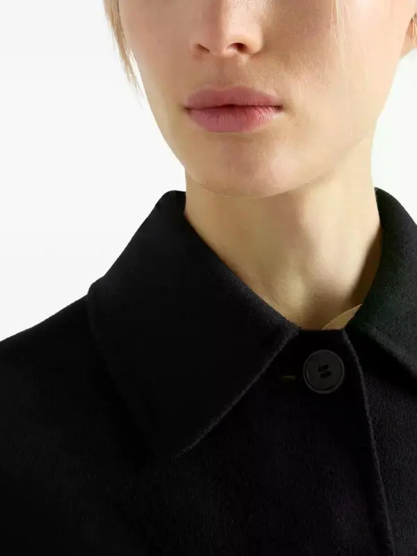 Prada Single-breasted Double-cloth Overcoat