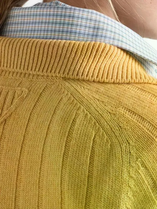 Prada Re-cashmere Short-sleeve Polo Sweater