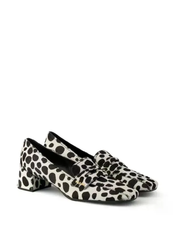Prada Printed Calf Hair Leather Loafers