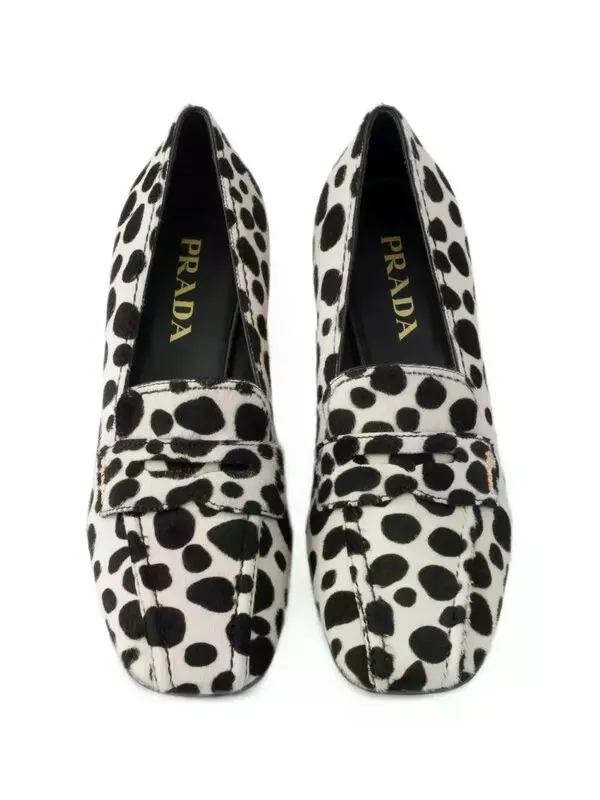 Prada Printed Calf Hair Leather Loafers