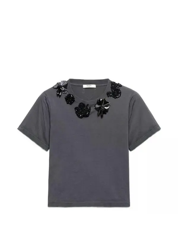 Prada Garment-dyed, Distressed Jersey T-shirt