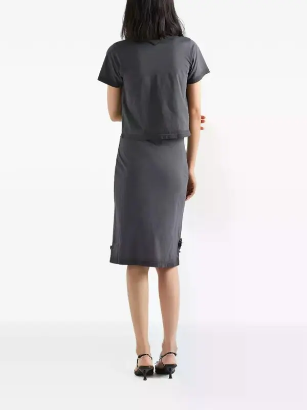 Prada Garment-dyed, Distressed Jersey T-shirt