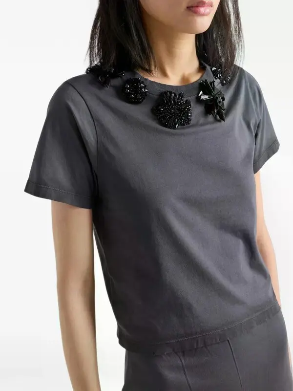 Prada Garment-dyed, Distressed Jersey T-shirt