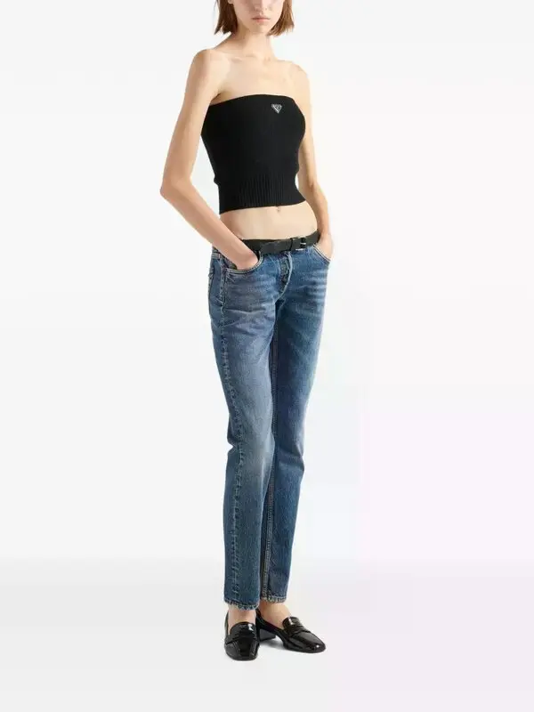 Prada Logo-patch Bandeau Top