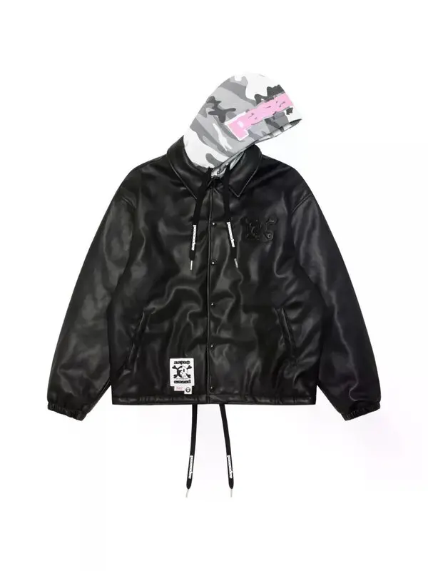 AAPE BY *A BATHING APE X Erased Hooded Bomber Jacket - Black