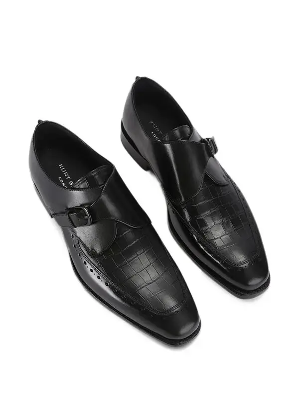 Kurt Geiger Beaumont Croc-embossed Monk Shoes
