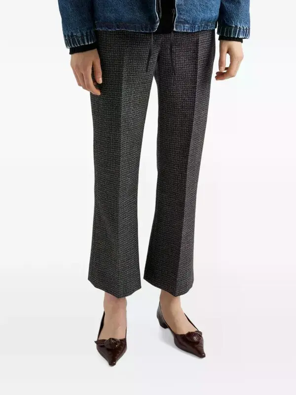 Prada Mouliné Gingham Check Pants