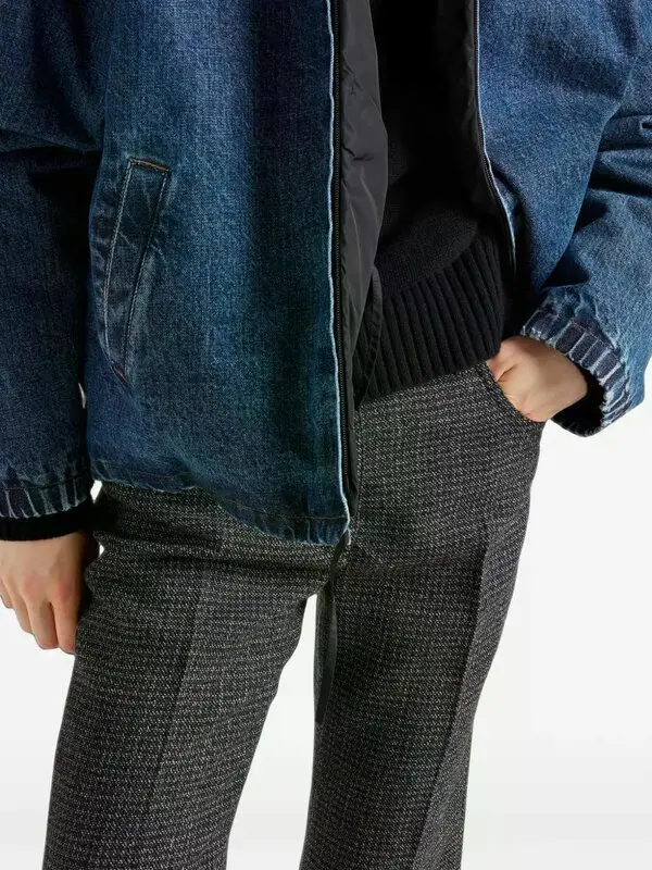 Prada Mouliné Gingham Check Pants