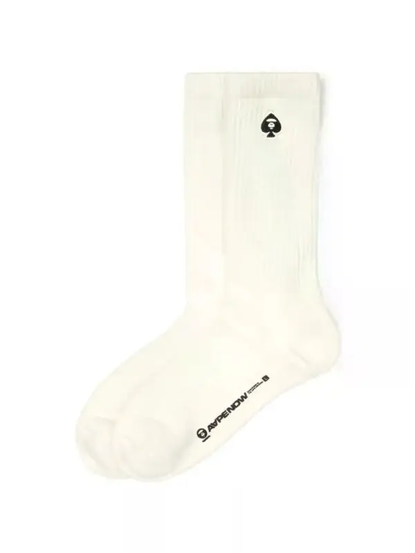AAPE BY *A BATHING APE Aapenow Logo-embroidered Socks - White