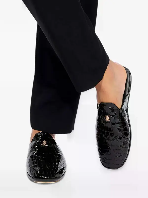 Kurt Geiger Savoy Croc-embossed Slippers