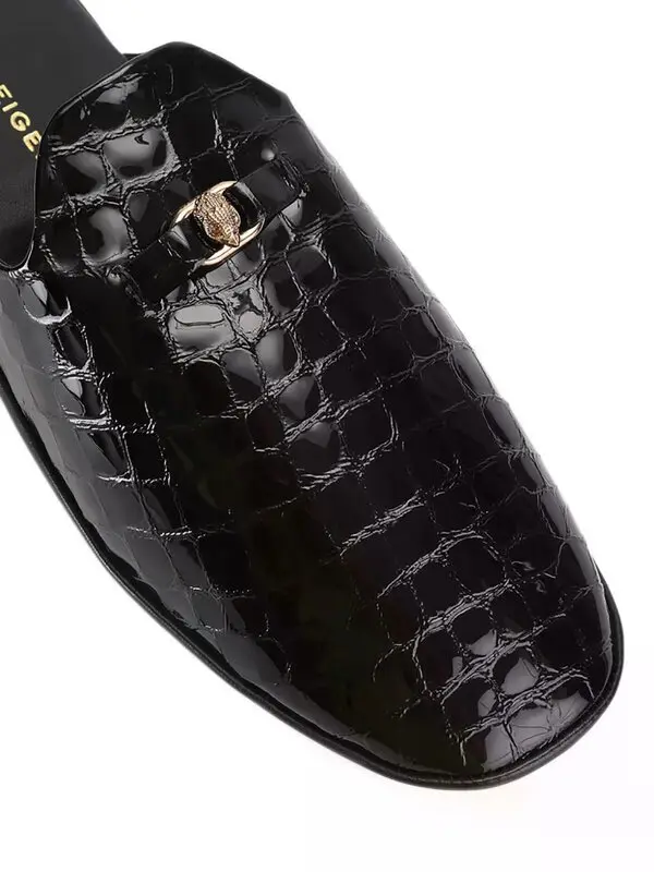 Kurt Geiger Savoy Croc-embossed Slippers