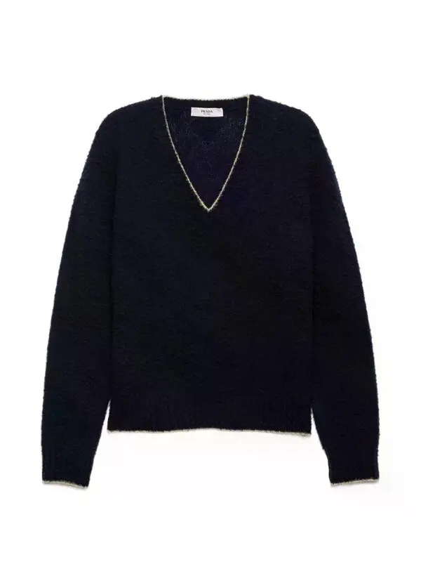 Prada Wool V-neck Sweater - Blue