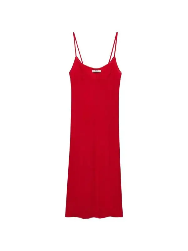 Prada Embroidered Triple-chiffon Slip Dress - Red