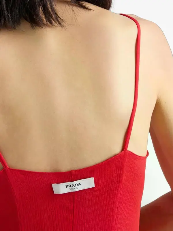 Prada Embroidered Triple-chiffon Slip Dress