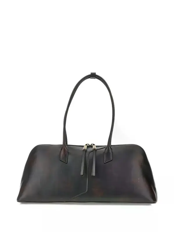 Emporio Armani Faded-effect Leather Shoulder Bag - Brown