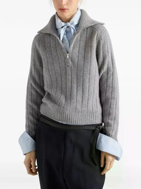 Prada Re-cashmere Polo Sweater