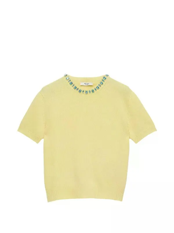 Prada Wool And Cashmere Crew-neck Sweater - Yellow