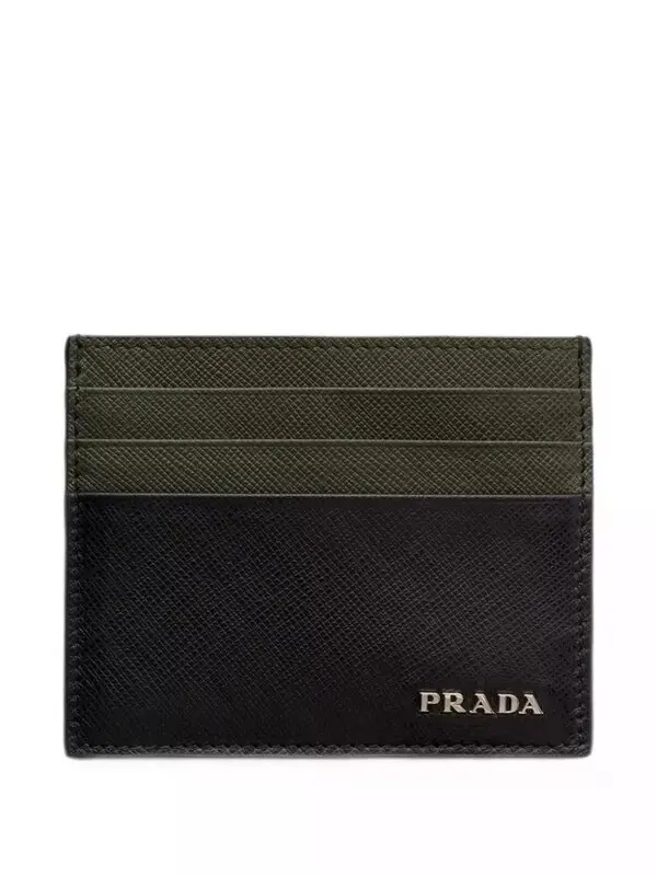 Prada Logo-plaque Leather Card Holder - Black