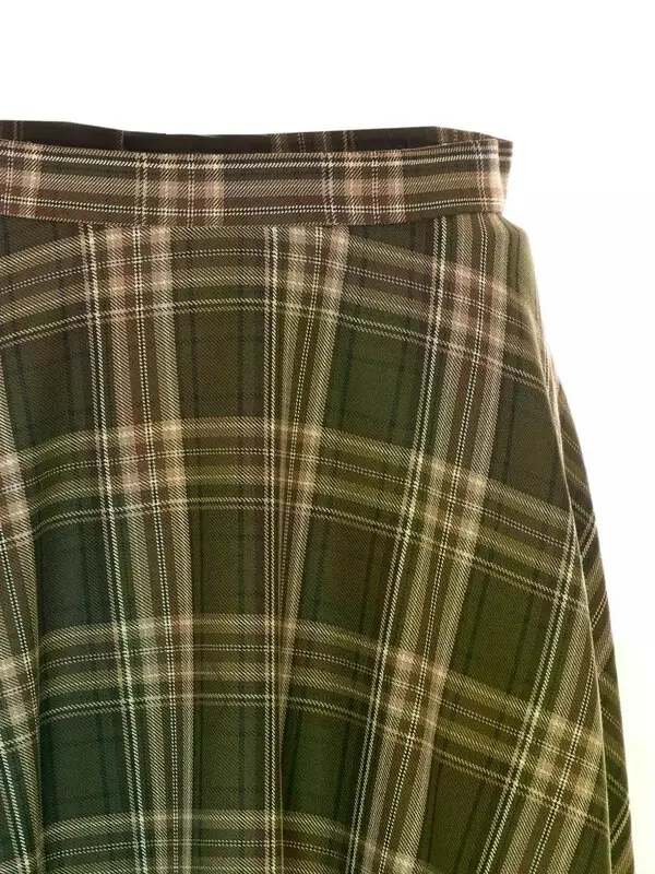 RUE DU BAC Check-print Midi Skirt