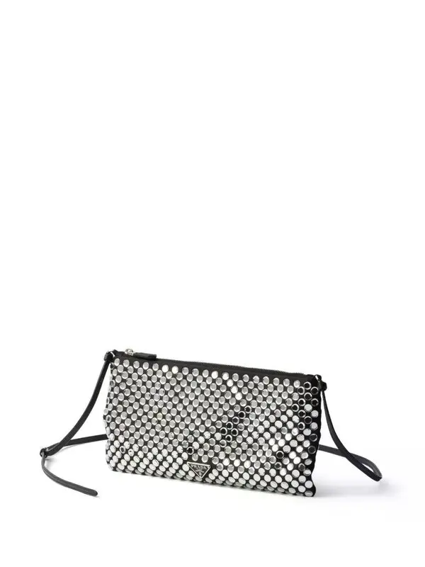 Prada Small Satin And Crystal Shoulder Bag