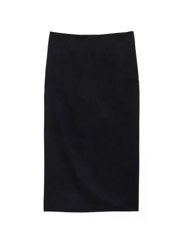 Prada Double-cashmere Midi Skirt - Blue