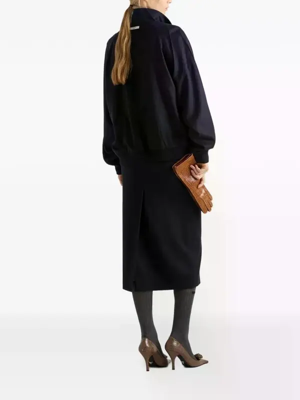 Prada Double-cashmere Midi Skirt