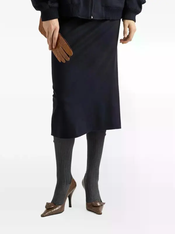 Prada Double-cashmere Midi Skirt
