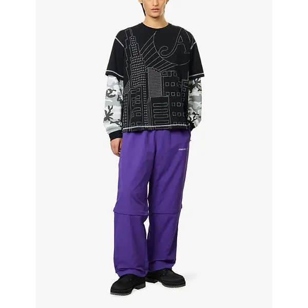 AWAKE NY Skyline Waffle Long-sleeve Cotton Top