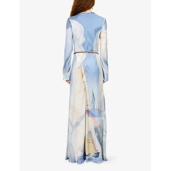 Zimmermann Clash Sail Sheath Graphic-print Woven Maxi Dress