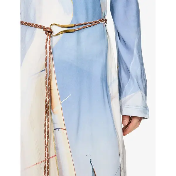 Zimmermann Clash Sail Sheath Graphic-print Woven Maxi Dress