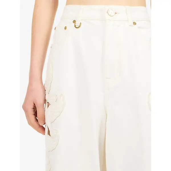 Zimmermann Applique Relaxed-flare Denim Jeans
