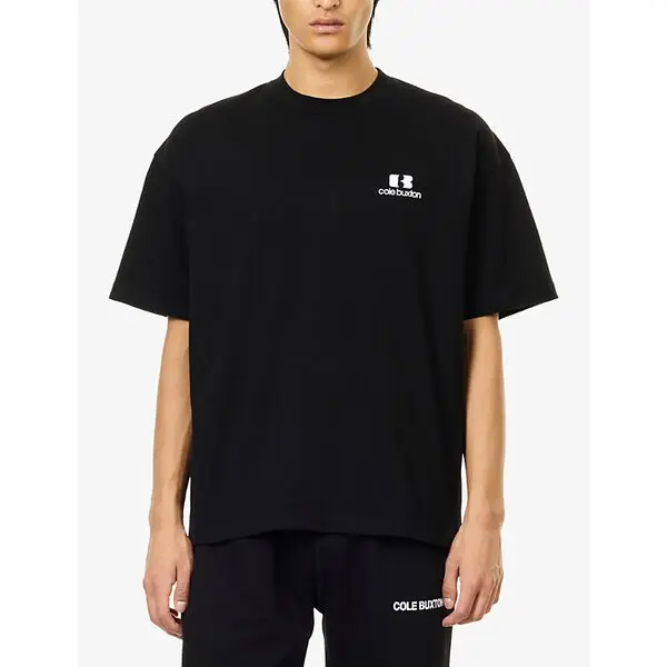 COLE BUXTON Icon Logo Short-sleeve Cotton T-shirt - Black