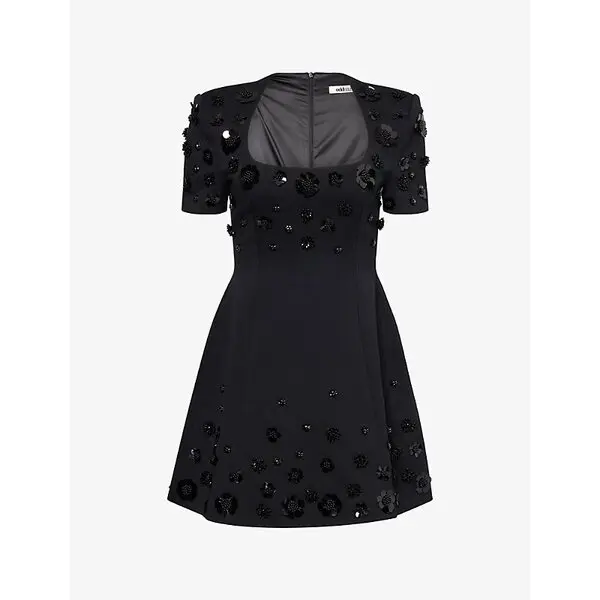 Oddmuse Applique Embellished Cotton-blend Mini Dress