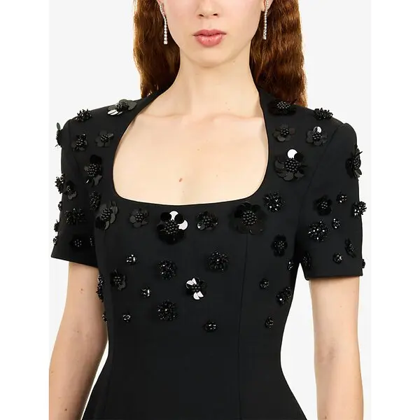 Oddmuse Applique Embellished Cotton-blend Mini Dress