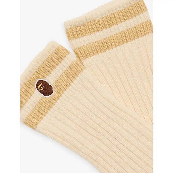 A BATHING APE Chunky Ribbed Cotton Crew Socks