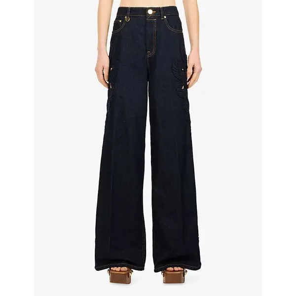Zimmermann Applique Relaxed-flare Denim Jeans