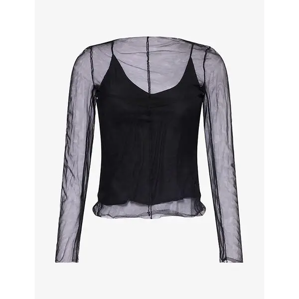 MARC LEBIHAN Top Pince Croix Tulle Top