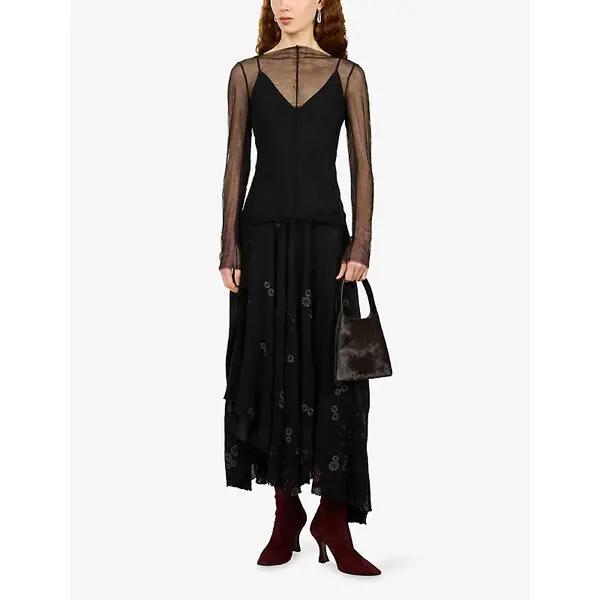MARC LEBIHAN Top Pince Croix Tulle Top