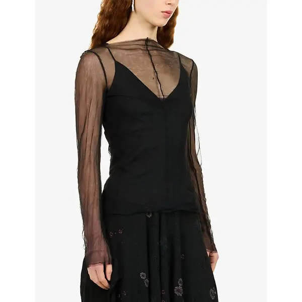 MARC LEBIHAN Top Pince Croix Tulle Top
