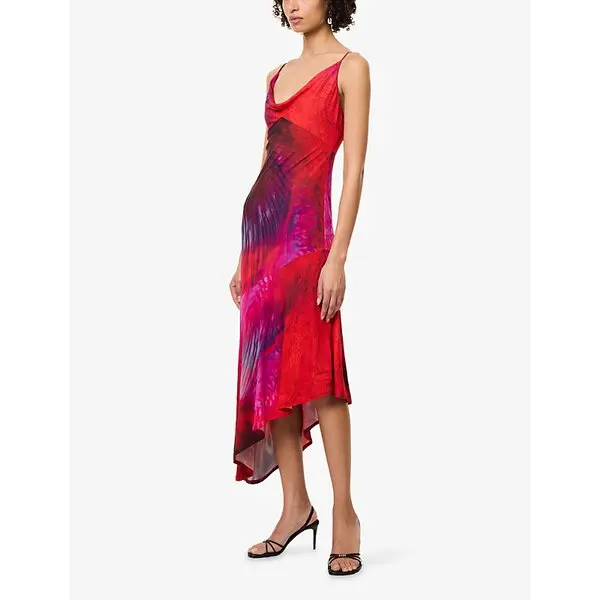 RAT AND BOA Marcela Cowl Neck Woven Midi Dress