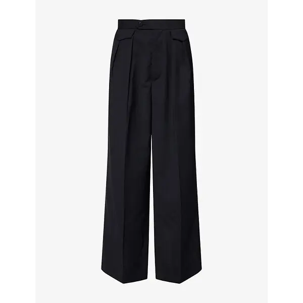 Issey Miyake Honest Wide-leg Wool Blend Trousers