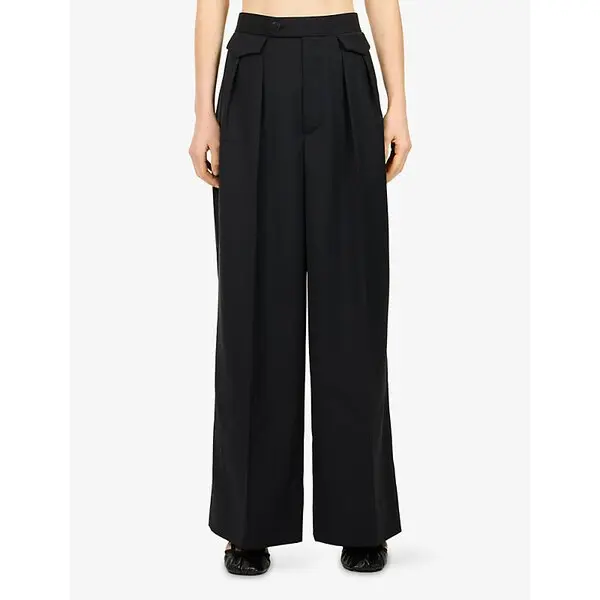 Issey Miyake Honest Wide-leg Wool Blend Trousers