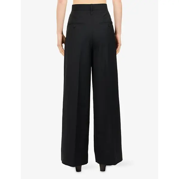 Issey Miyake Honest Wide-leg Wool Blend Trousers
