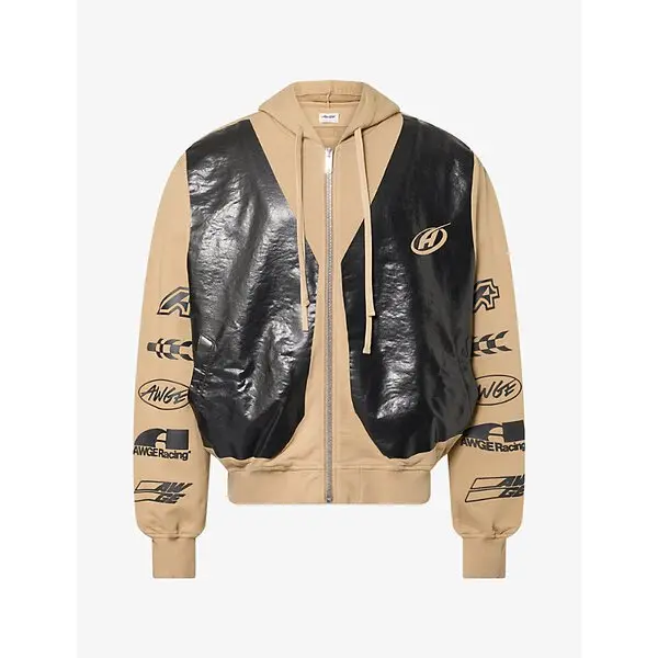 AWGE Trompe L'oeil Vest Cotton Hoody - Sand