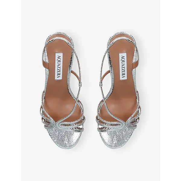 AQUAZZURA Talk To Me 75 Leather Slingbacks