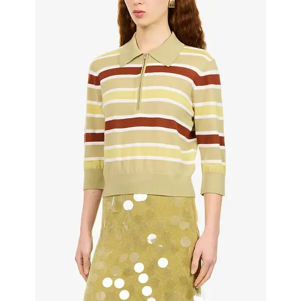 ZANKOV Davidoff Stripe Wool Polo Top