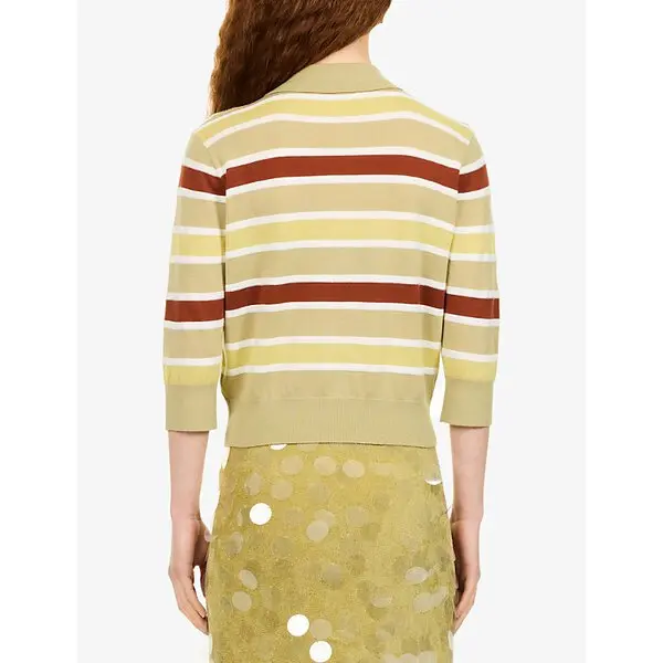 ZANKOV Davidoff Stripe Wool Polo Top