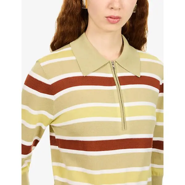 ZANKOV Davidoff Stripe Wool Polo Top