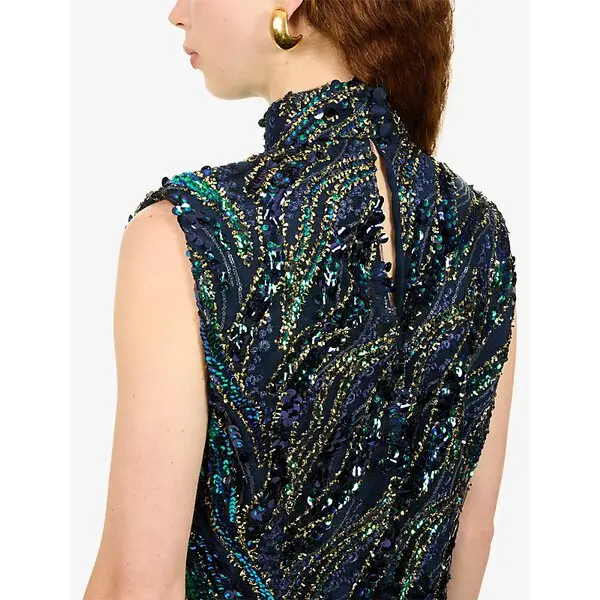 TALLER MARMO Disco-dragon Embellished Woven Maxi Dress